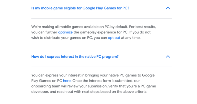 Google PlayのゲームはPC版ストアへの配信が自動実施に変更、開発者はオプトアウトを選択可能。PC版の動作状況はバッジで表示 – IndieGamesJp.dev